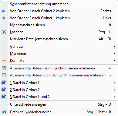 Context menu - Screenshots - PureSync