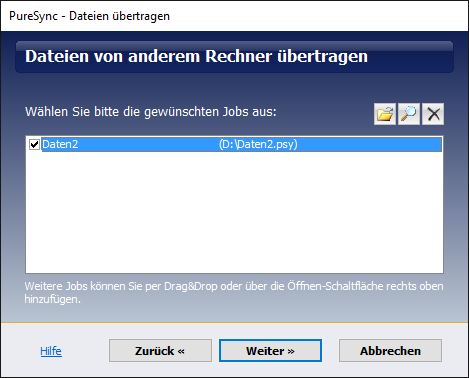 Transfer files from another computer - Screenshots - PureSync